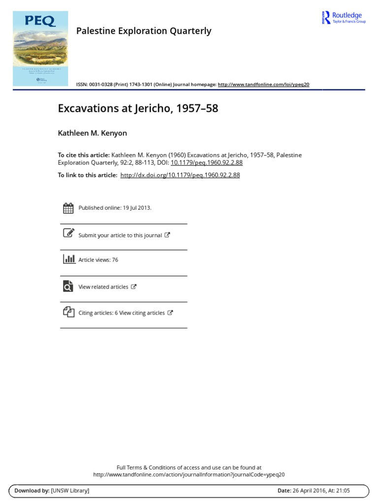 Kenyon, Kathleen M. (1960) - Excavations at Jericho, 1957-58. Palestine ...