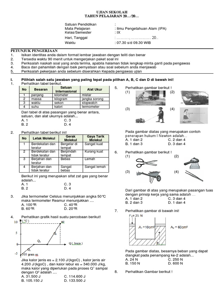 Soal US IPA Kelas 9 SMP | PDF