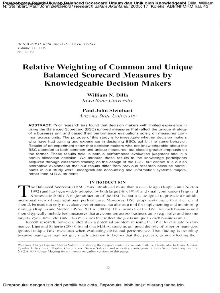 Relative Weighting of Common and | PDF