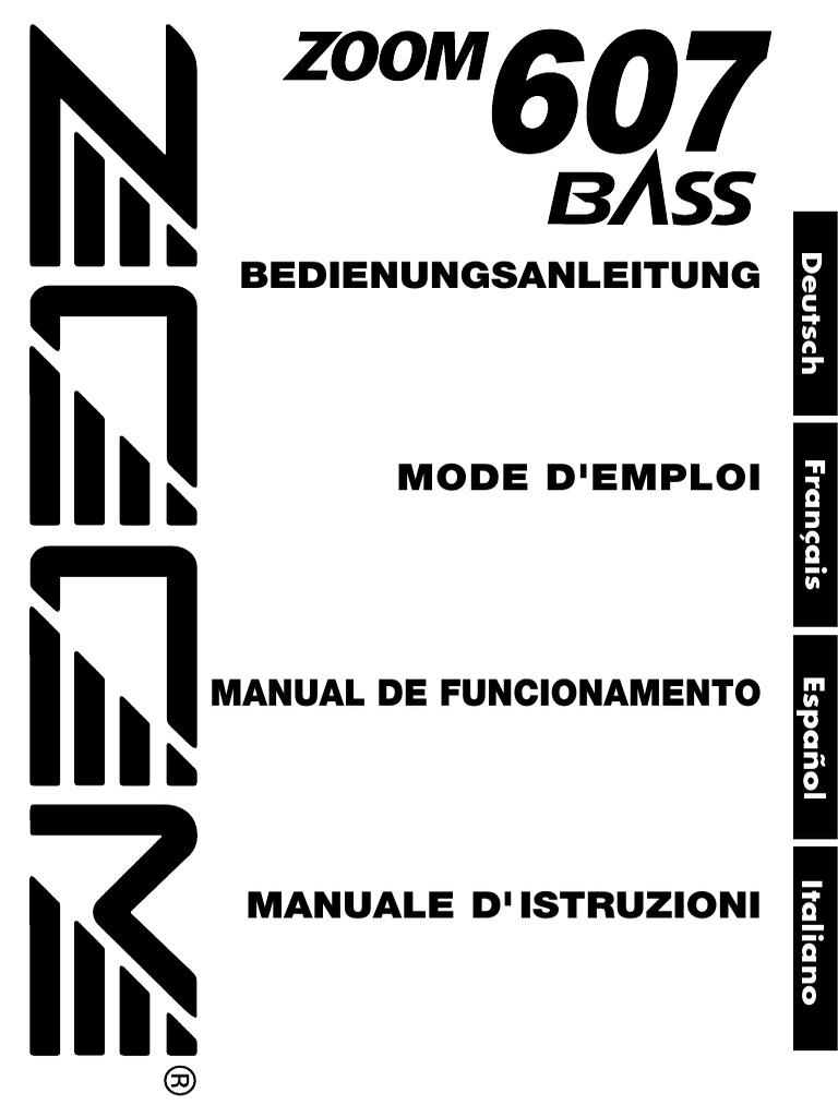Manual ZOOM 607 Bass: Guía Completa | PDF | Ingenieria Eléctrica