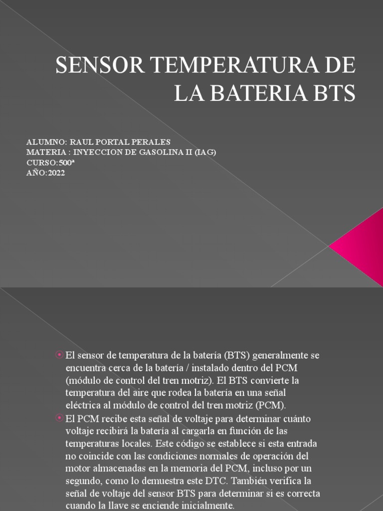 Sensor Temperatura de La Bateria Bts | PDF | Electromagnetismo | Bienes ...