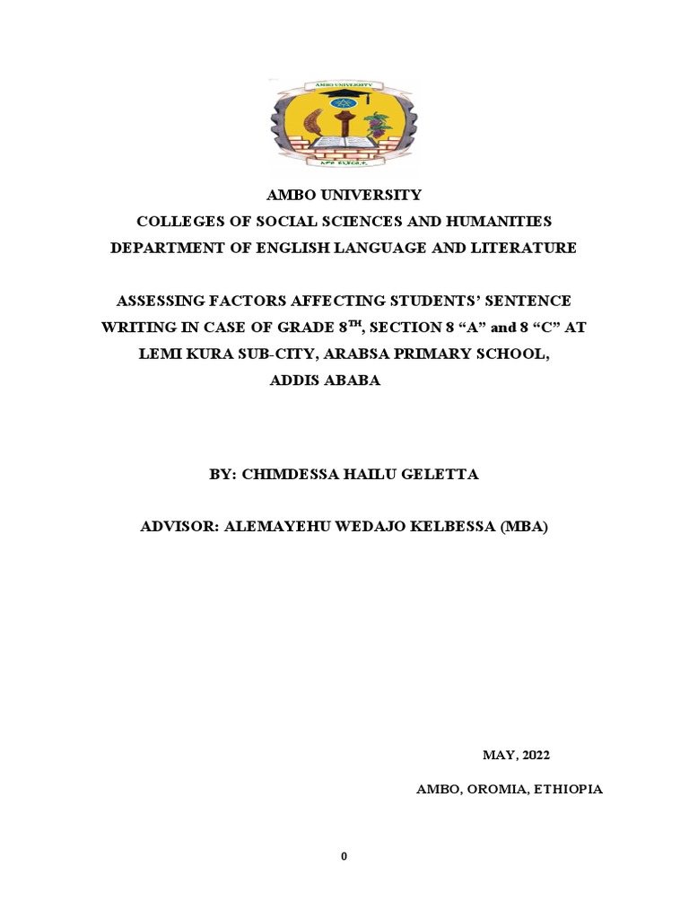 Chimdessa Hailu | PDF | Motivational | Motivation