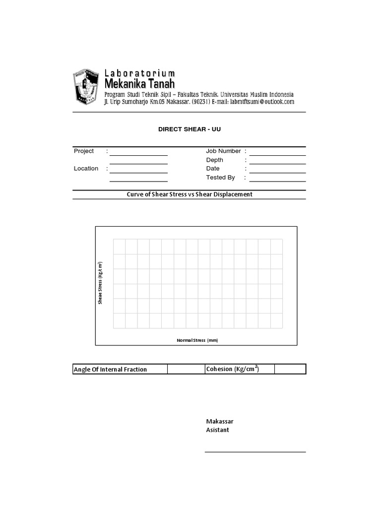 Project: Job Number: Depth: Location: Date: Tested by | PDF
