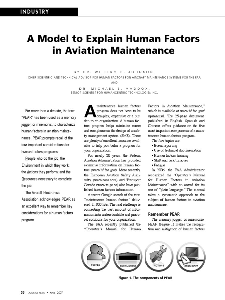 PEAR Model 1482 | PDF | Human Factors And Ergonomics | Federal Aviation Administration