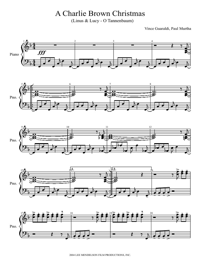 Charlie Brown Christmas Sheet Music | PDF