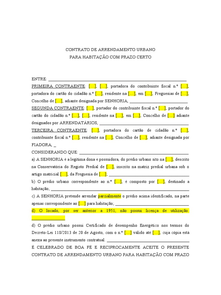 Minuta Contrato de Arrendamento | PDF | Leasing | Direito Privado