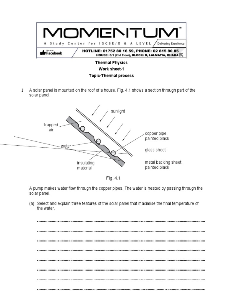 Thermal Processes 1 QP | PDF | Heat | Solar Panel