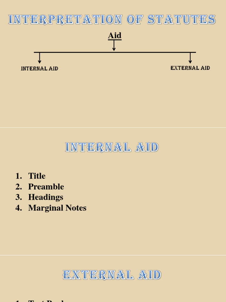 External Aid of Interpretation of Statutes | PDF | Precedent | Justice