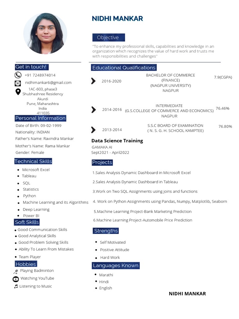 Nidhi Resume | PDF | Machine Learning | Computer Science