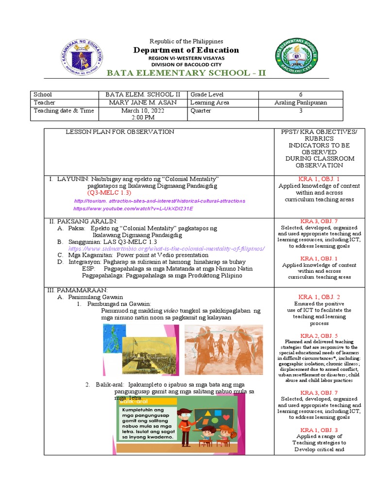 Cot Lesson Plan 1 Ap6 | PDF | Educational Technology | Lesson Plan