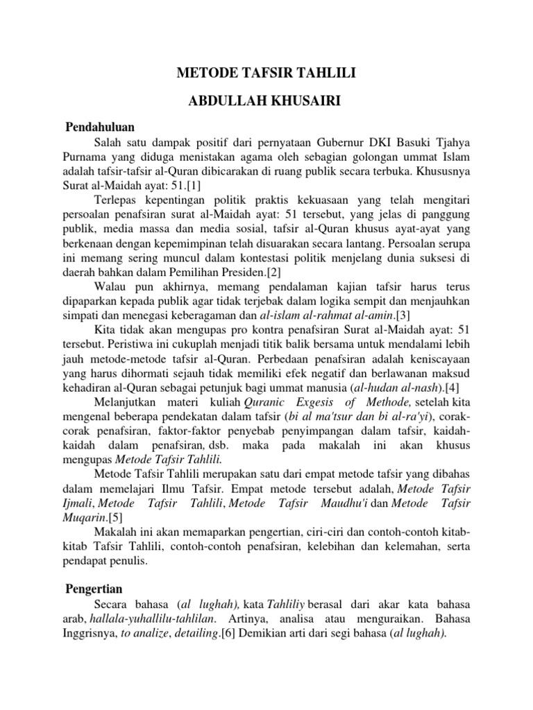 METODE TAFSIR TAHLILI-dikonversi | PDF