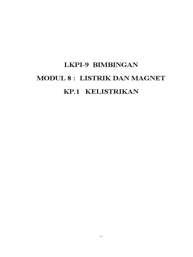 Contoh LKP Kelistrikan | PDF