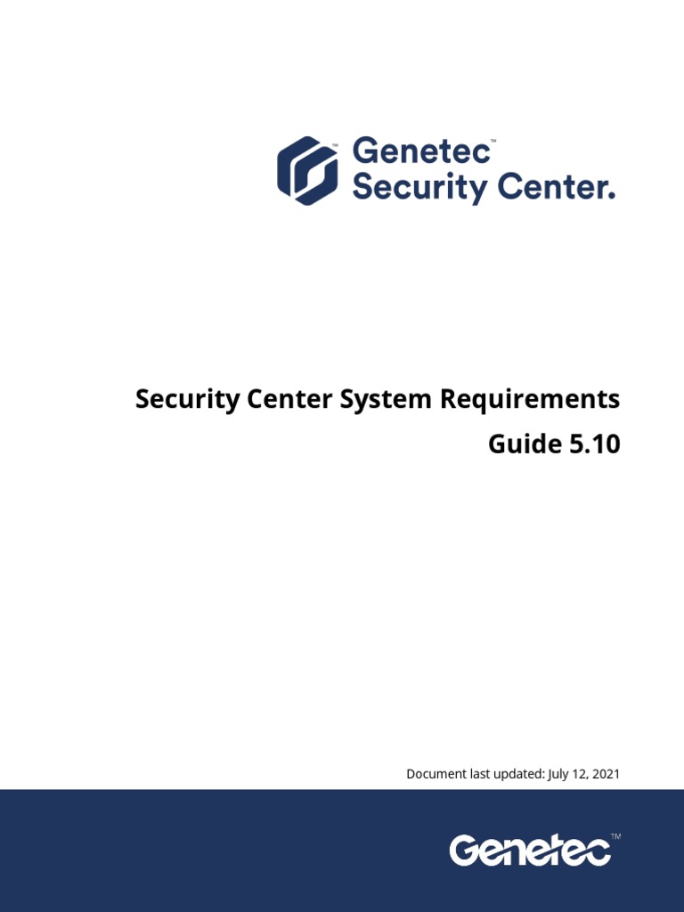Security Center System Requirements Guide 5.10: Document Last Updated ...