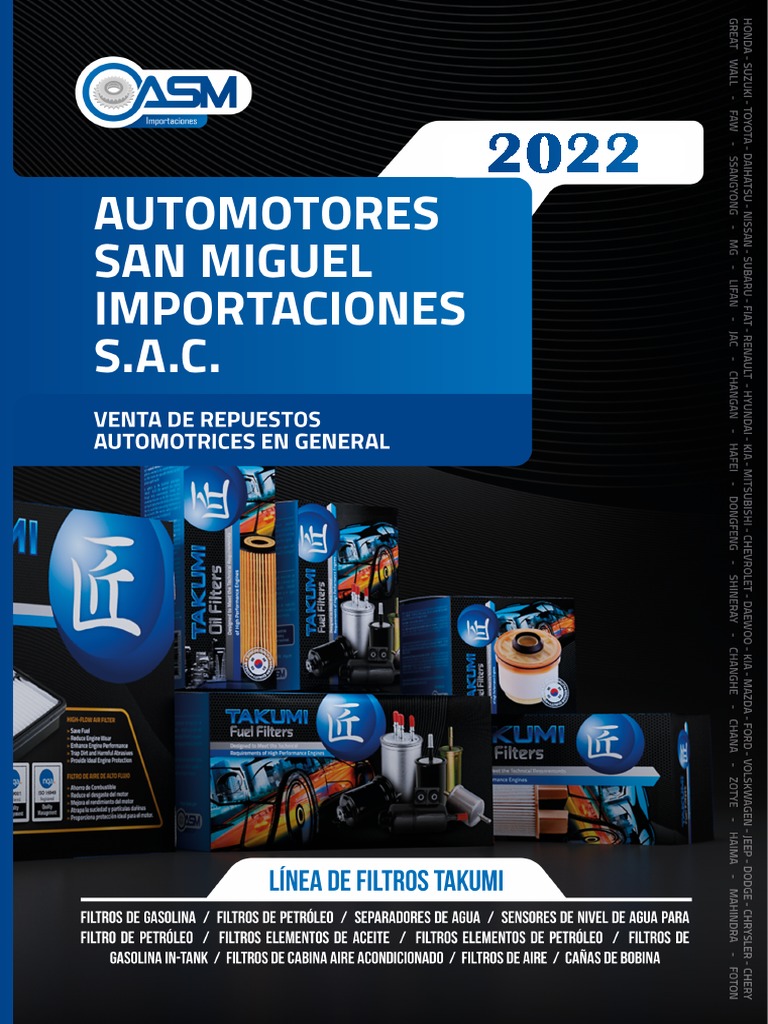 Asm Catalogo 2022-03-03 | PDF | Toyota | Vehículos con tracción delantera