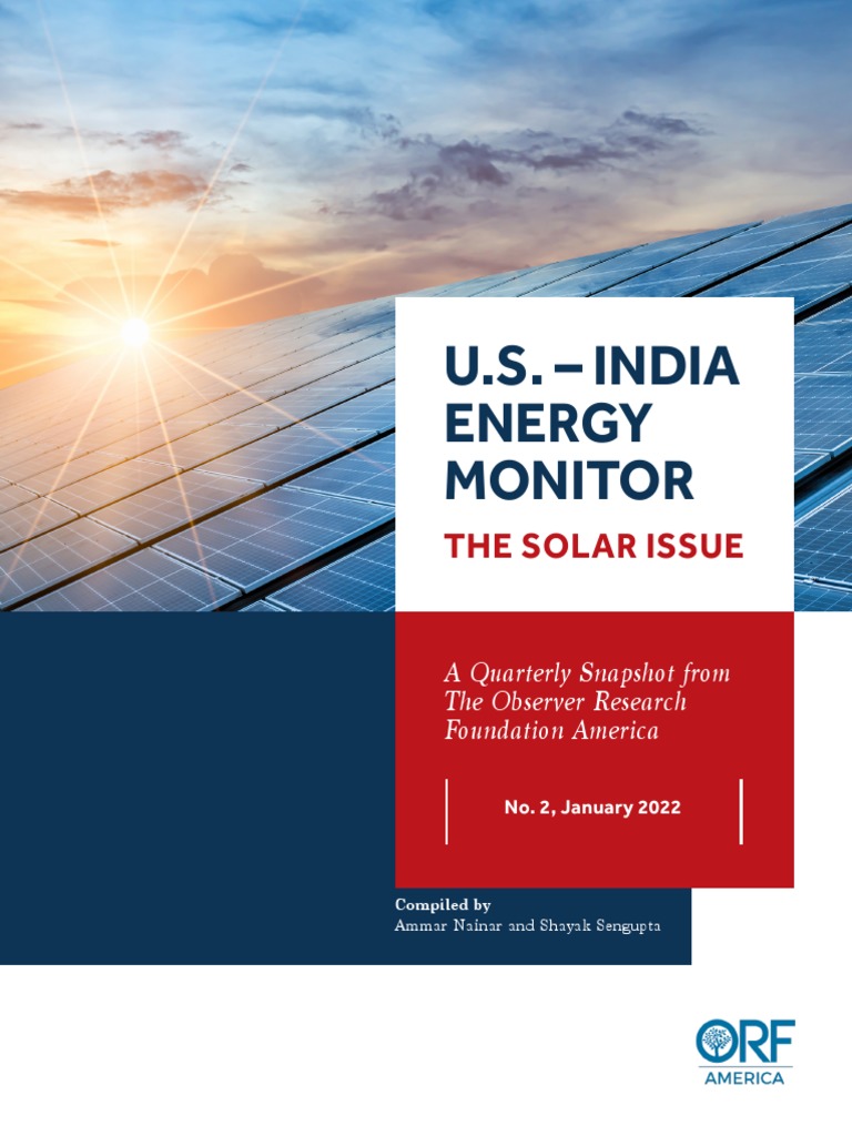 U.S.-India Energy Monitor: Solar Focus | PDF