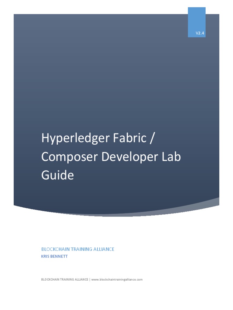 Hyperledger Fabric / Composer Developer Lab Guide: Blockchain Training Alliance | PDF | Object ...