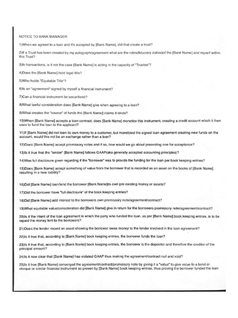 Notice To Bank Manager | PDF