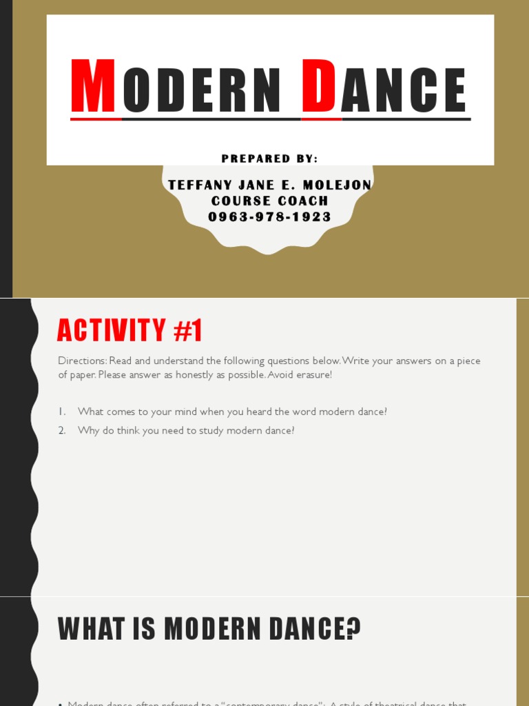 LESSON 4 - Modern Dance | PDF | Dances | Ballet