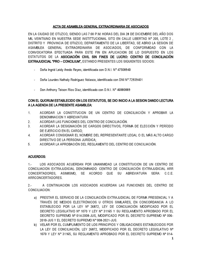 Formato de Acta de Asamblea | PDF | Justicia | Crimen y violencia
