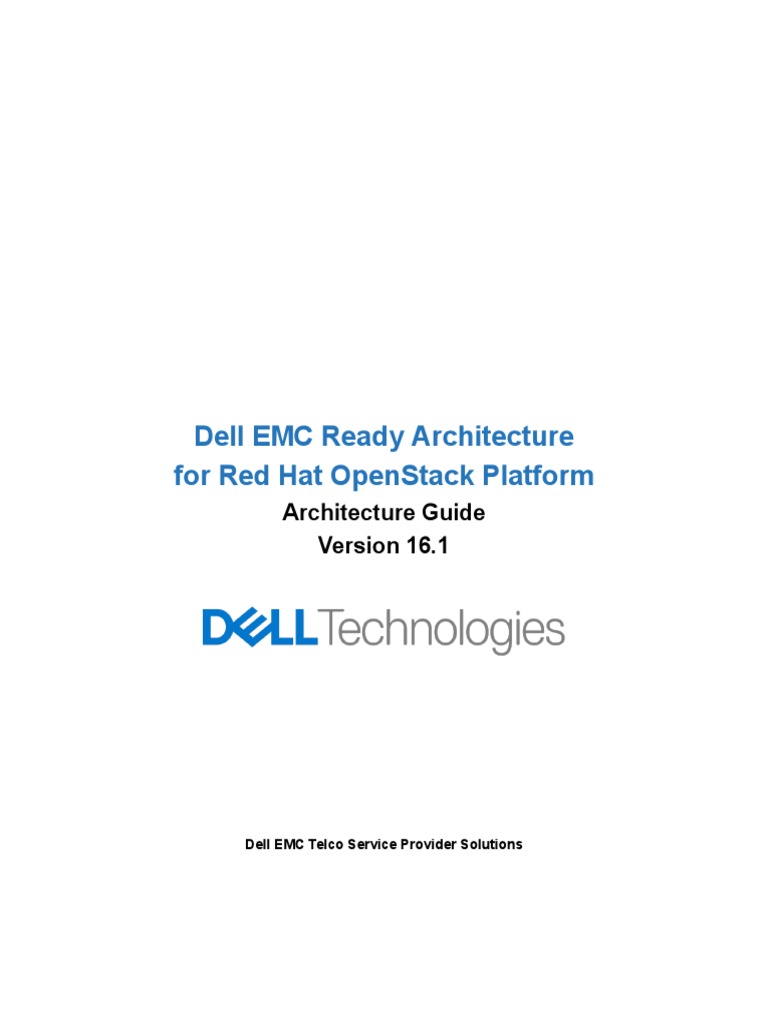 Dell Emc Ready Architecture Guide Red Hat v16 1 | PDF | Open Stack | Cloud Computing