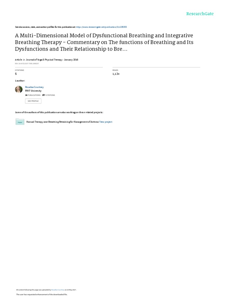 A Multi-Dimensional Model of Dysfunctional Breathi | PDF | Breathing ...