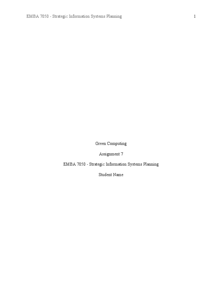 EMBA Week 7 Assignment | PDF | Economies | Computing