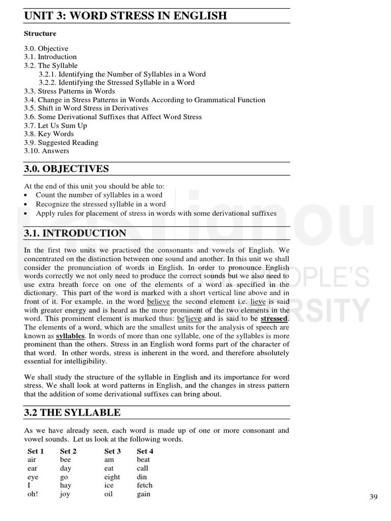 Understanding Word Stress Patterns in English: An Analysis of Syllable ...