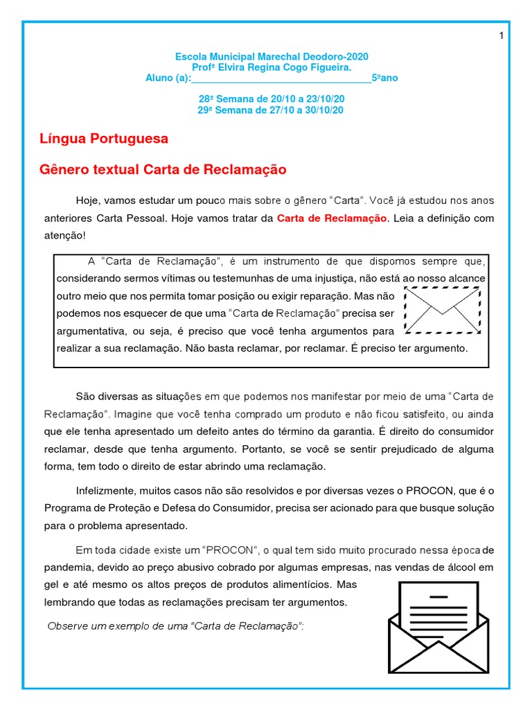 Carta de Reclamação | PDF | Proteção ao consumidor