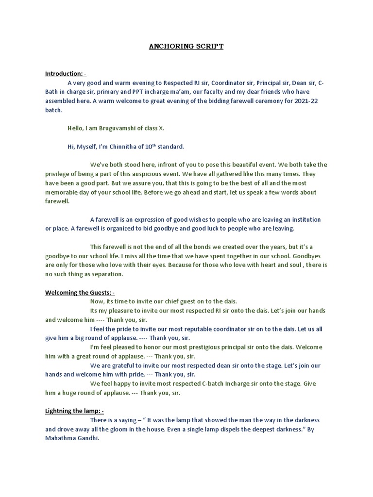 Anchoring Script | PDF