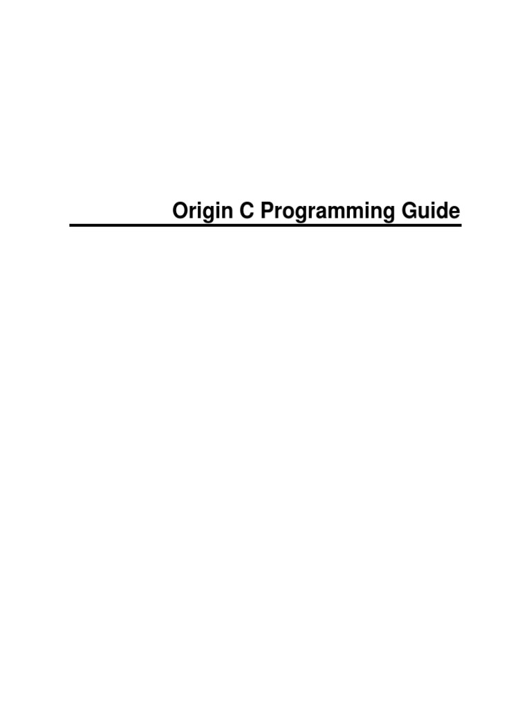 Origin C Programming Guide E | PDF | Class (Computer Programming) | Subroutine