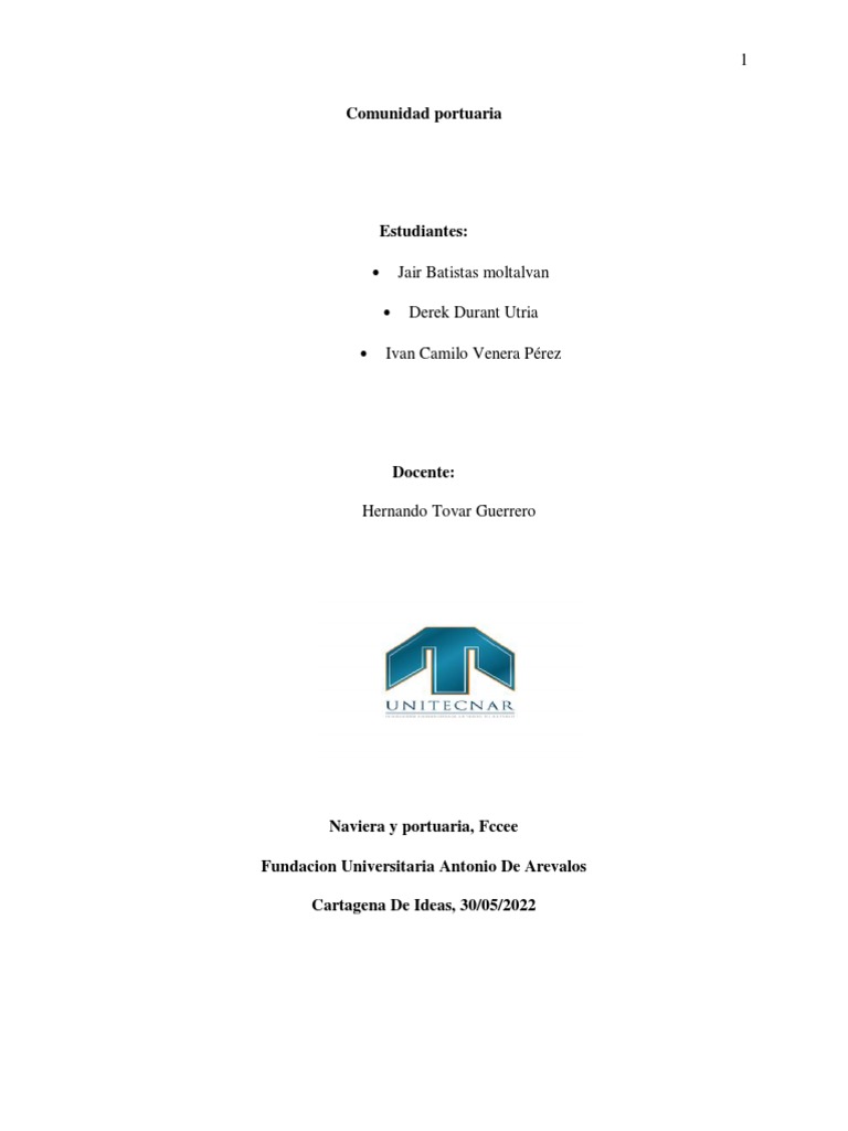 Comunidad Portuaria Pdf Aduana Logística