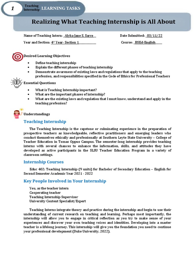 TI Learning Task 1 | Download Free PDF | Teachers | Teacher Education