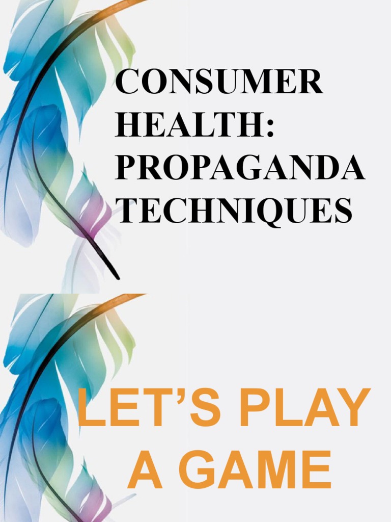 Discover effective consumer health propaganda techniques | PDF