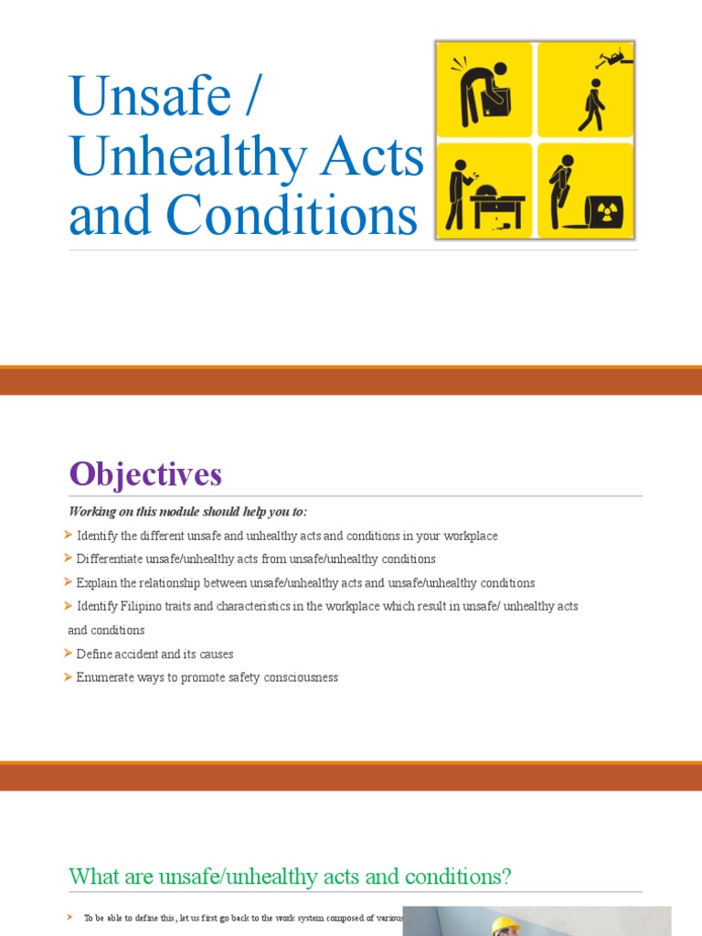 Unsafe / Unhealthy Acts and Conditions | PDF | Occupational Safety And ...