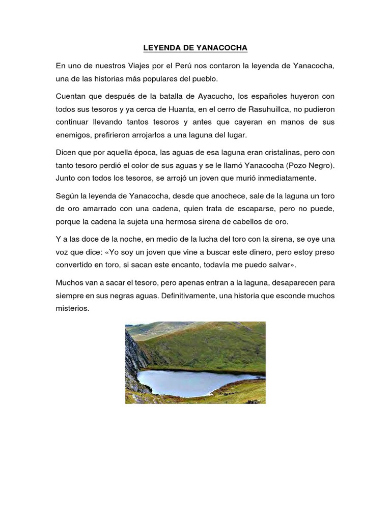 Leyenda de Yanacocha | PDF