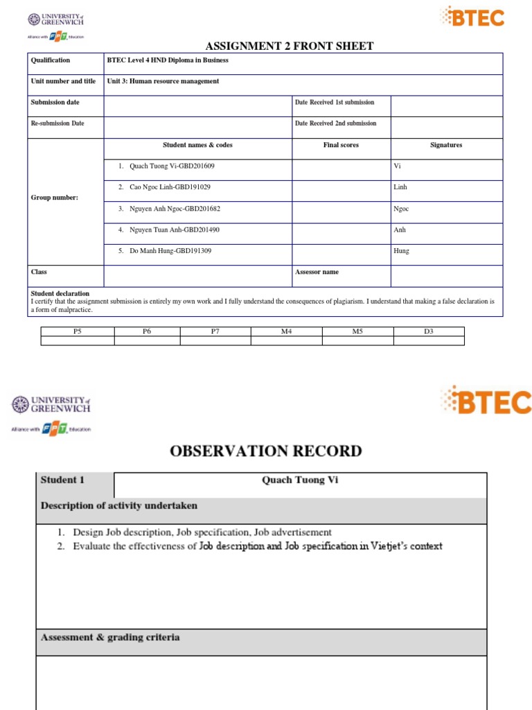 Assignment 2 - Group1 | PDF | Employment | Recruitment