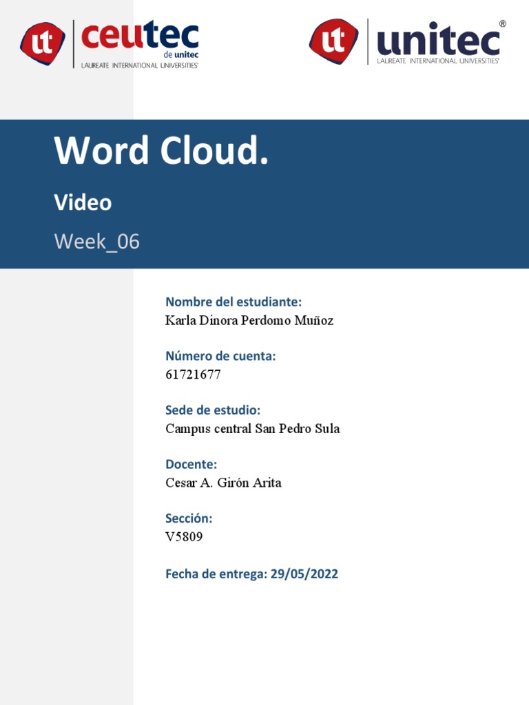 V - Word Cloud - Week06 | PDF