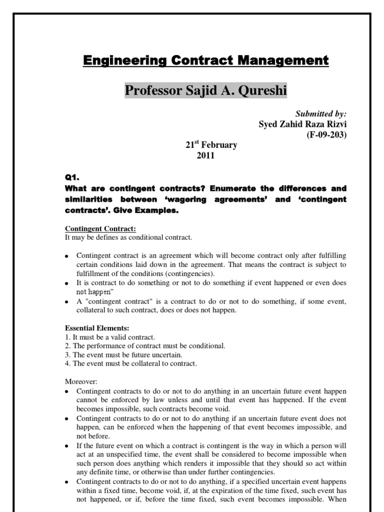 Contingent Contracts vs. Wagering Agreements: Key Differences and ...