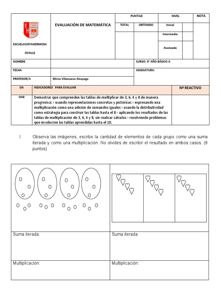 Prueba de Multiplicaciones DEFINITIVA | PDF | Multiplicación | Matemáticas