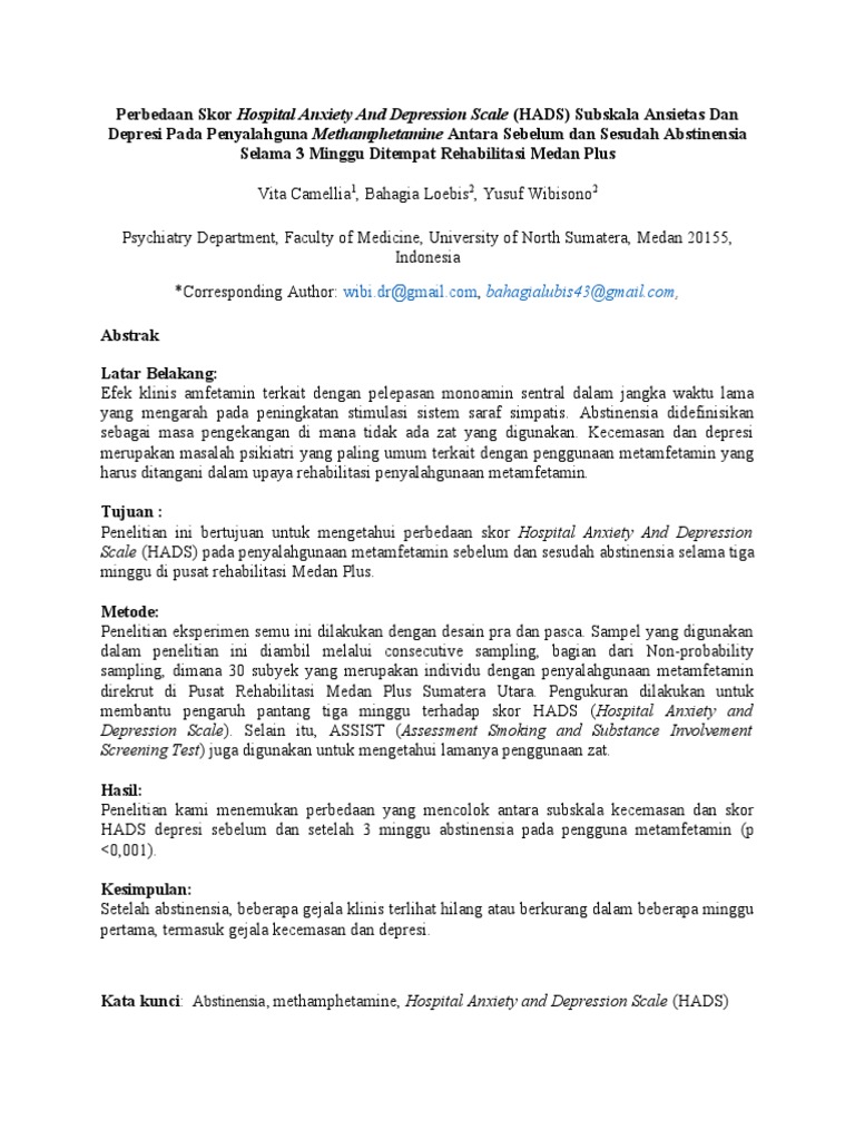 Perbedaan Skor Hospital Anxiety and Depression Scale | PDF | Kesehatan ...