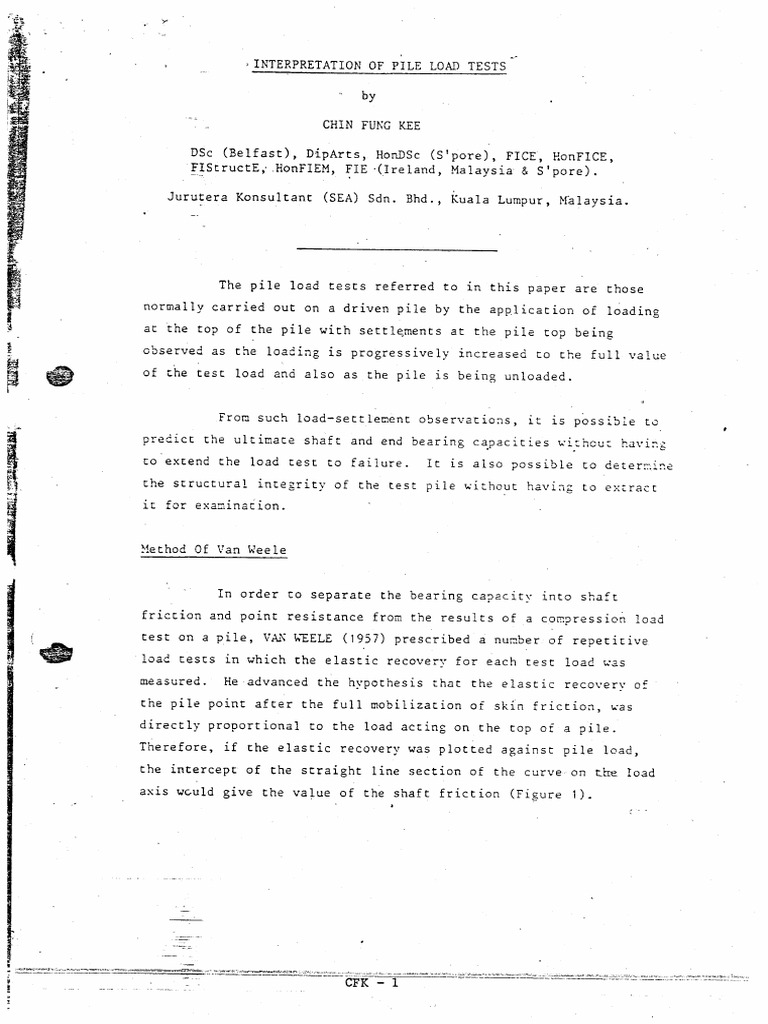 Interpretation of Pie Load Tests | PDF