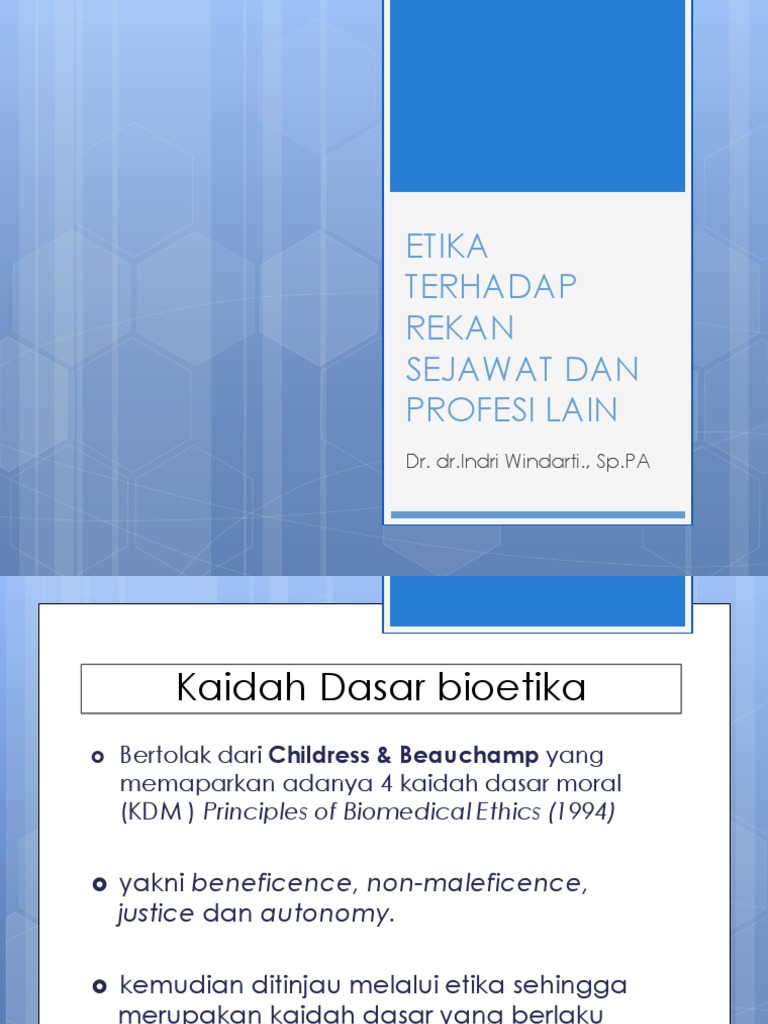 Etika Rekan Sejawat dalam Kesehatan | PDF | Kesehatan Holistik | Gaya Hidup
