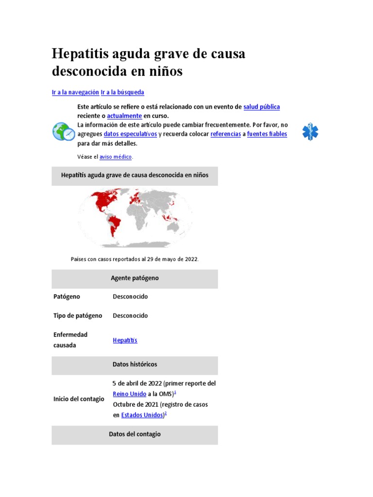 Hepatitis Aguda Grave De Causa Desconocida En Niños Descargar Gratis