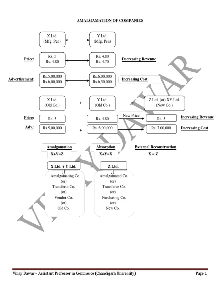 Amalgamation Notes | PDF | Equity (Finance) | Book Value