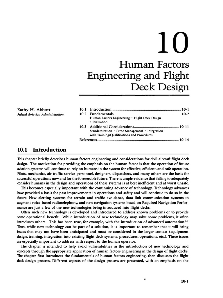 Human Factors Engineering and Flight Deck Design Considerations | PDF ...