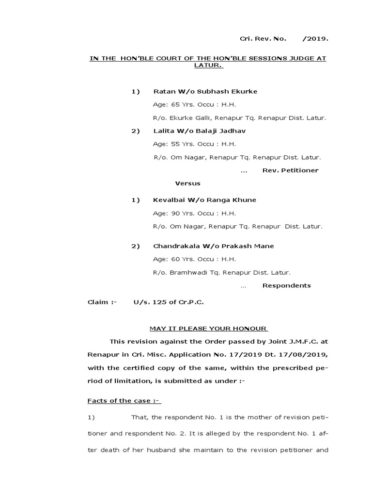 Court order revision petition maintenance dispute | PDF | Common Law ...