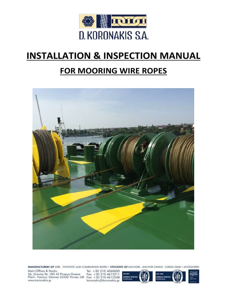 Wire Mooring Ropes - Inspection Manual | PDF | Rope | Wire