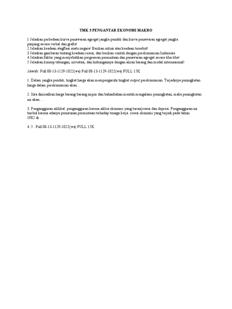 TMK 3 Pengantar Ekonomi Makro | PDF