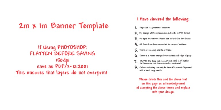 2m x 1m Banner Template Guide | PDF