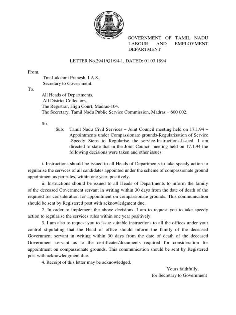 GOVT LETTER No. 2941 | PDF